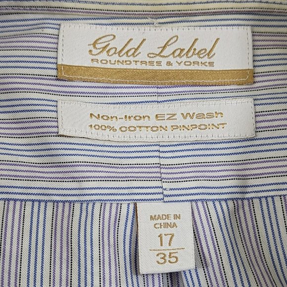 Roundtree & Yorke GOLD LABEL | Shirts | Mens Gold Label Dress Shirt 7 X ...